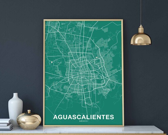 AGUASCALIENTES Mexico Map Poster Color Hometown City Print - Etsy Hong Kong