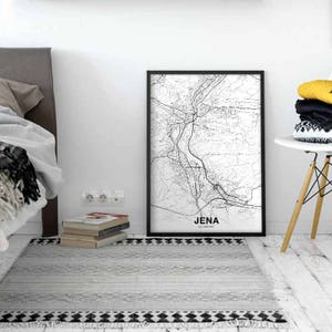 JENA Germany Map Poster Hometown City Print Modern Home Decor Office ...
