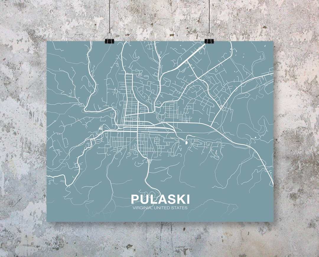 Custom PULASKI Map - Etsy