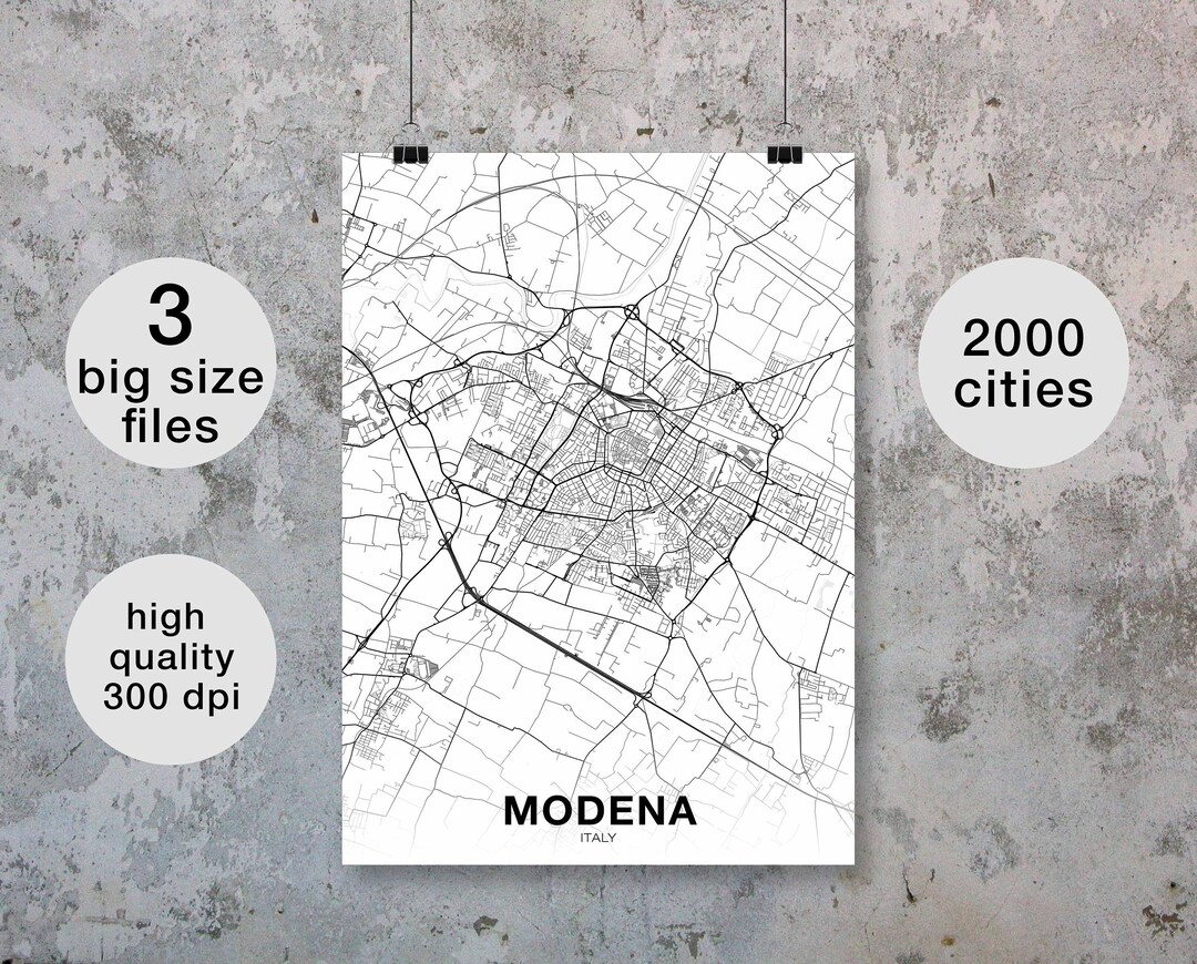 MODENA Italy Map Poster Hometown City Print Modern Home Decor Office ...