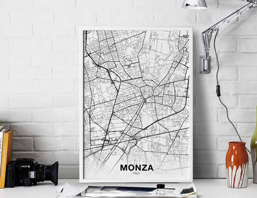 MONZA Italy Map Poster Hometown City Print Modern Home Decor Office ...