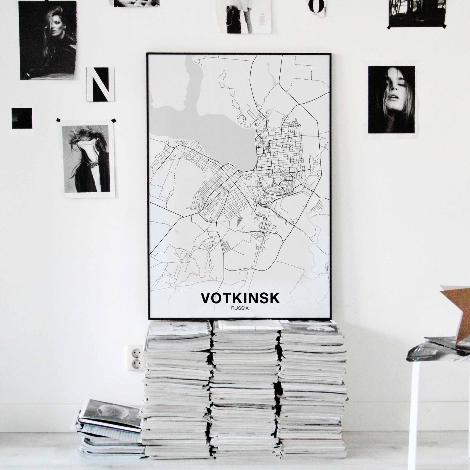 VOTKINSK Russia Map Poster Hometown City Print Modern Home - Etsy