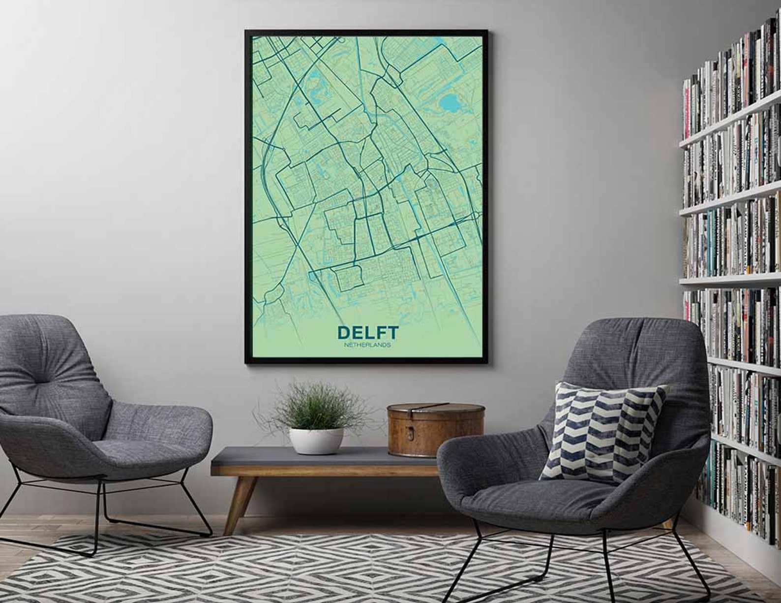 DELFT Netherlands Poster Color Hometown City Print Modern Home Decor ...
