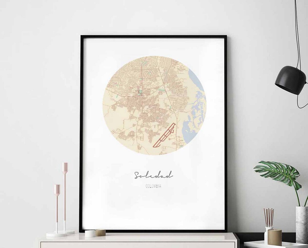 SOLEDAD Colombia Map Poster Wall Decor Design Modern Minimal Nordic ...