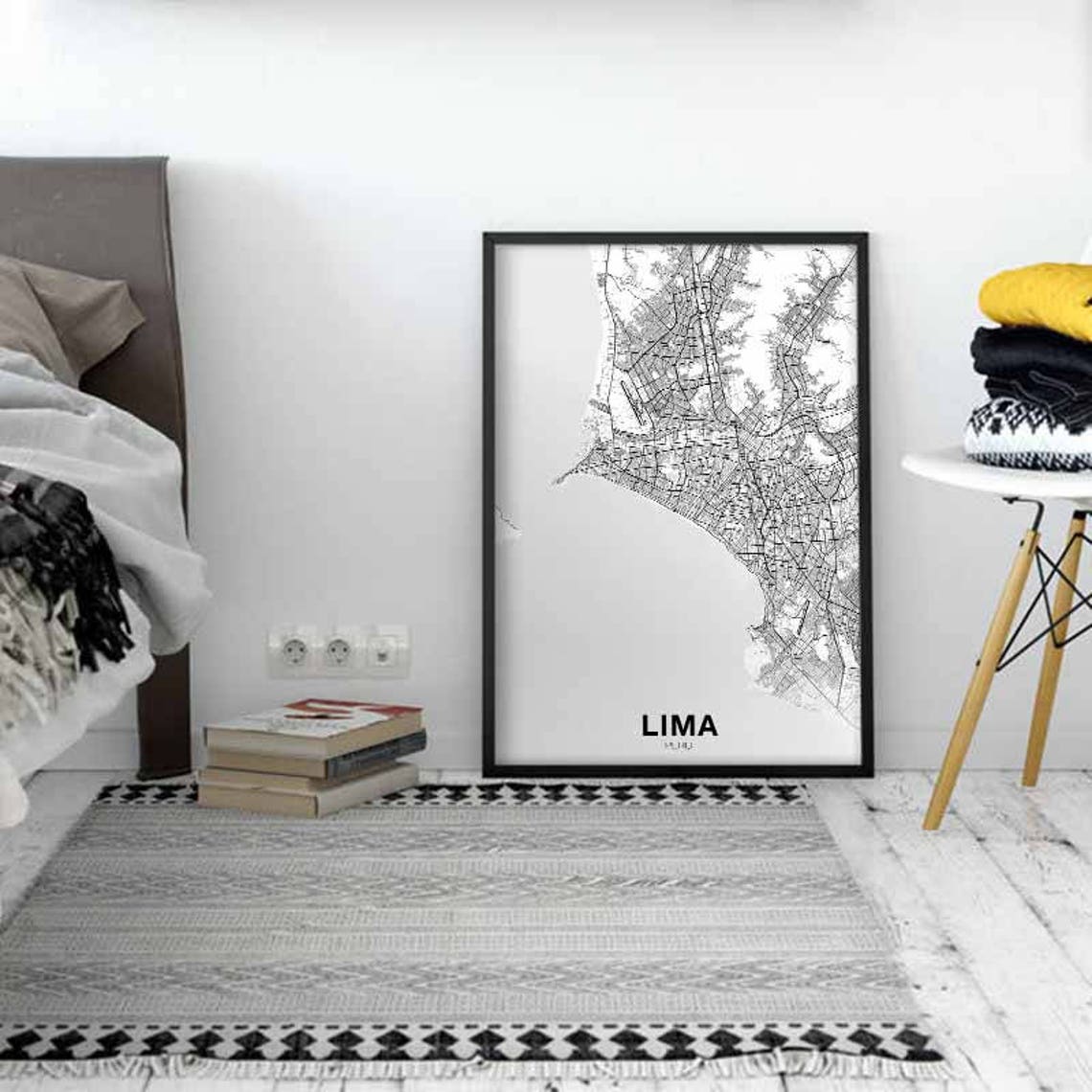 LIMA Peru Map Poster Hometown City Print Modern Home Decor - Etsy