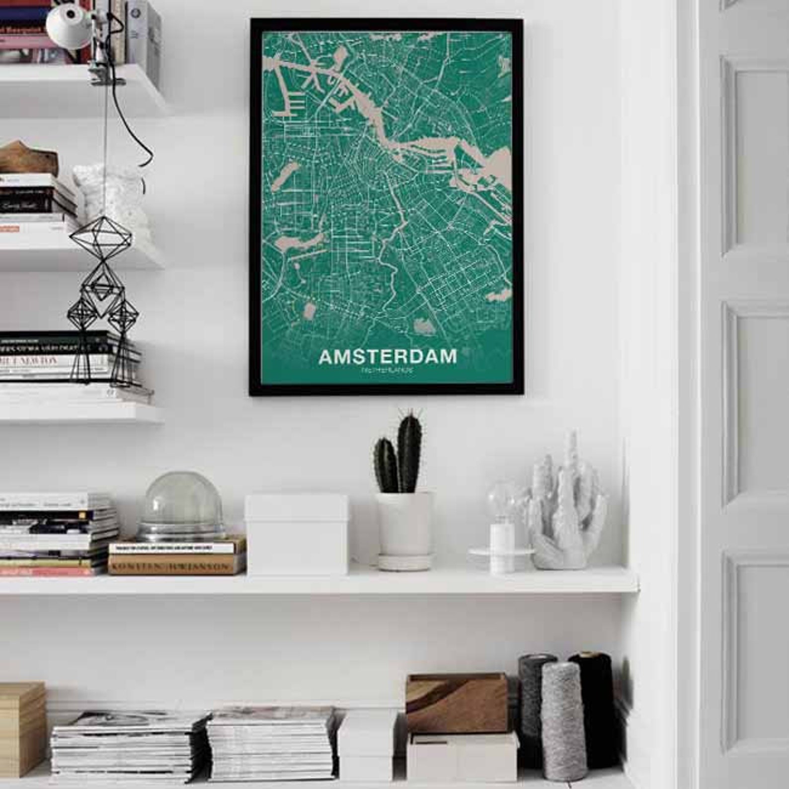 AMSTERDAM Netherlands Holland Map Poster Color Hometown City - Etsy