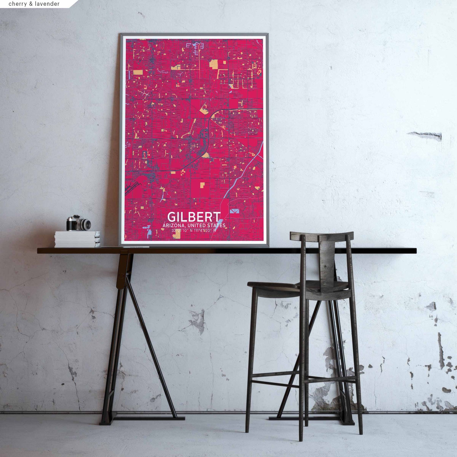 GILBERT Arizona Usa Map Poster Black White Hometown City Print - Etsy