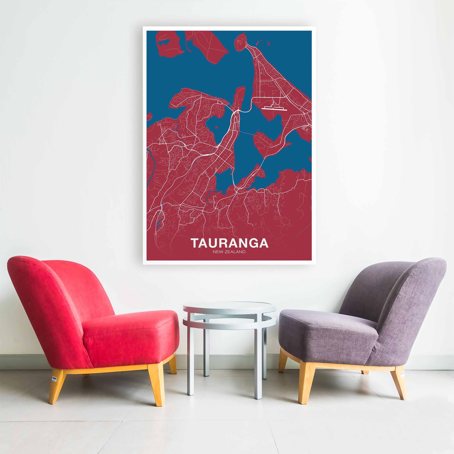 TAURANGA New Zealand Map Poster Color Hometown City Print | Etsy