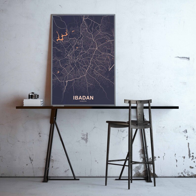 IBADAN Nigeria Poster Color Hometown City Print Modern Home Decor ...