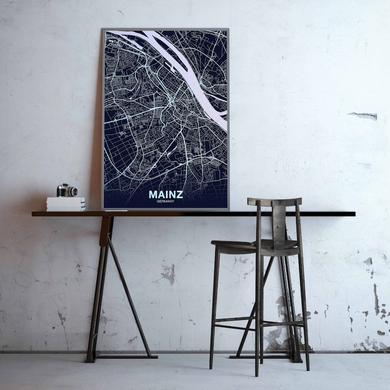 MAINZ Germany Poster Color Hometown City Print Modern Home - Etsy