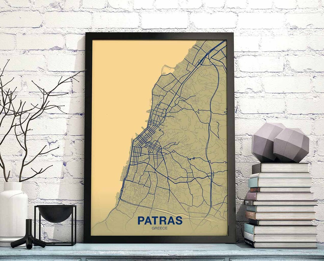 PATRAS Greece Map Poster Color Hometown City Print Modern Home Decor ...