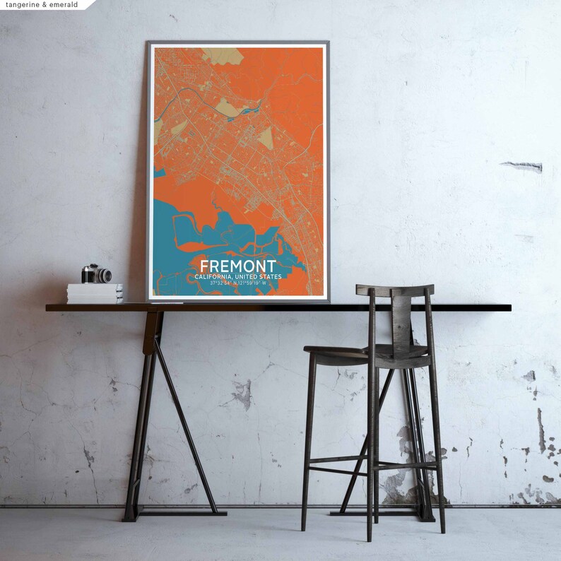 FREMONT California Usa Map Poster Black White Hometown City - Etsy