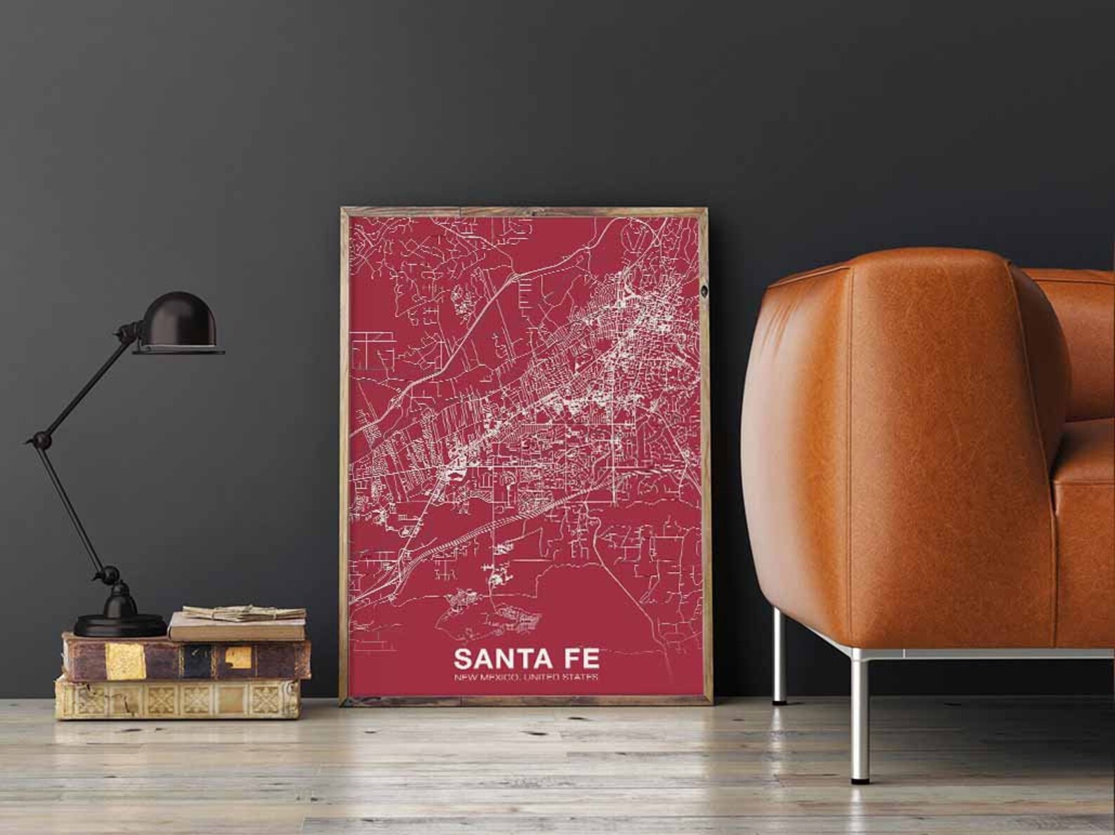 SANTA FE New Mexico NM Usa Poster Color Hometown City Print Modern Home ...