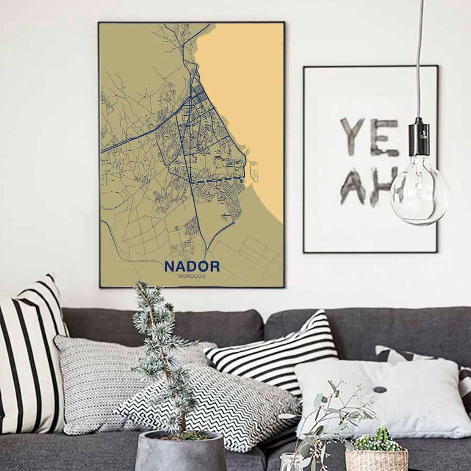NADOR Morocco 12 Colors Map Poster Colors Hometown City Print Modern ...