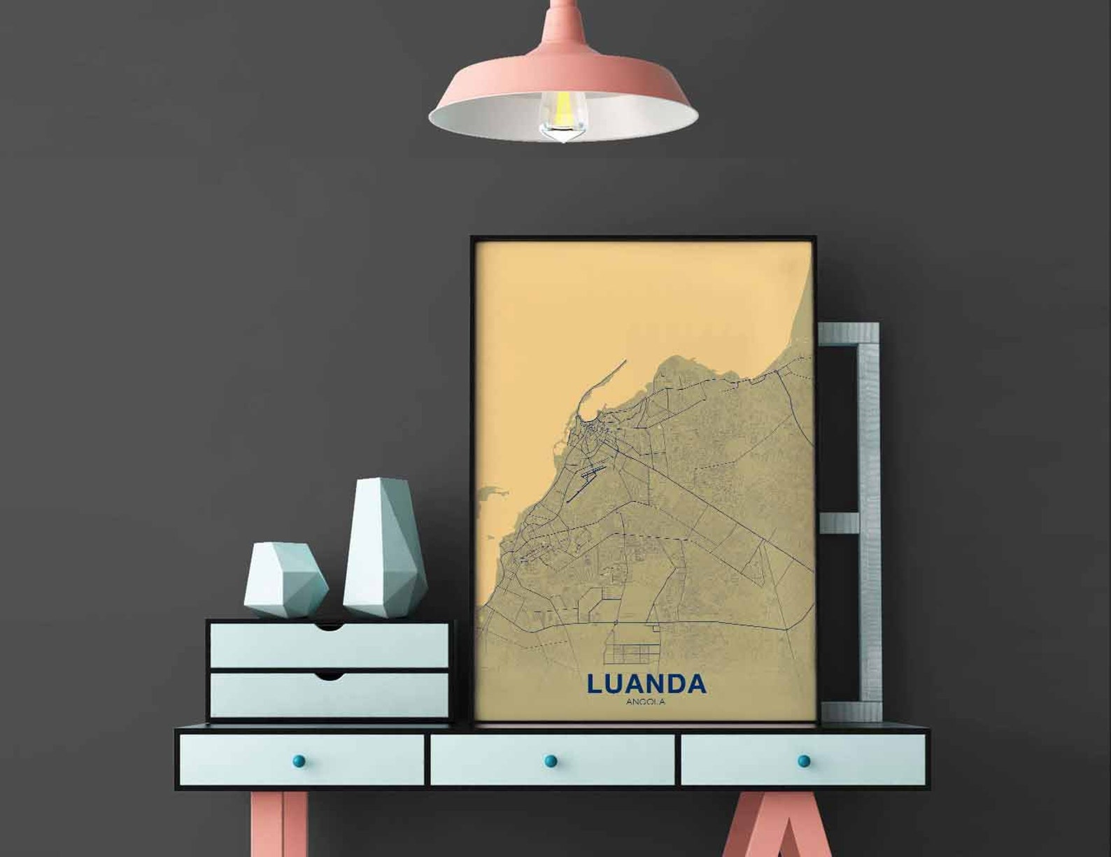LUANDA Angola Poster Color Hometown City Print Modern Home Decor Office ...