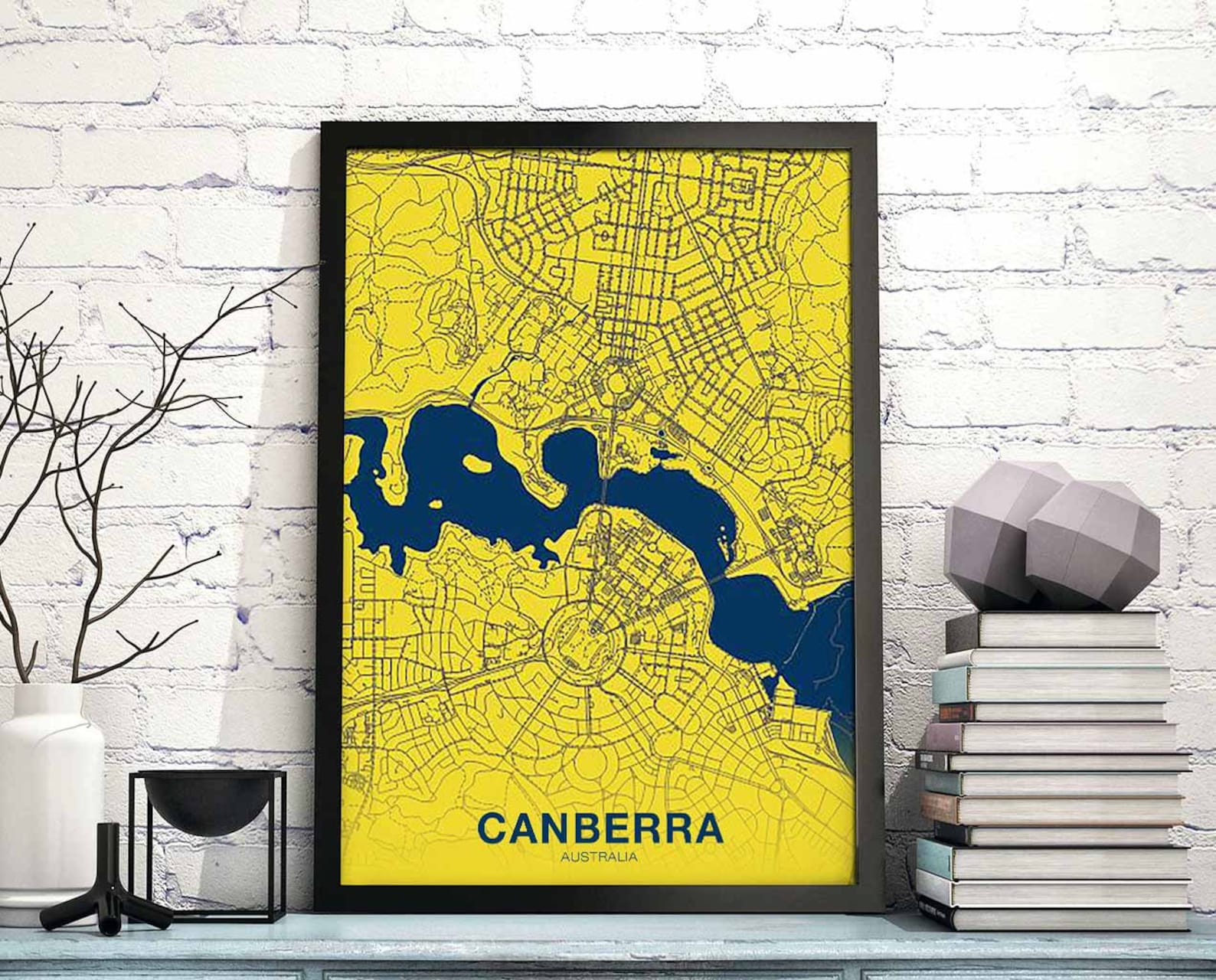 CANBERRA Australia Map Poster Color Hometown City Print Modern Home ...