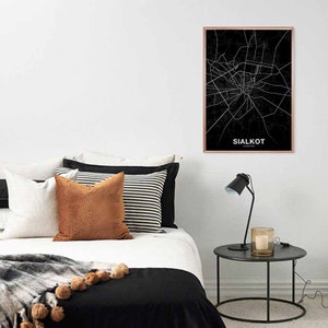 SIALKOT Pakistan Map Poster Hometown City Print Modern Home Decor ...