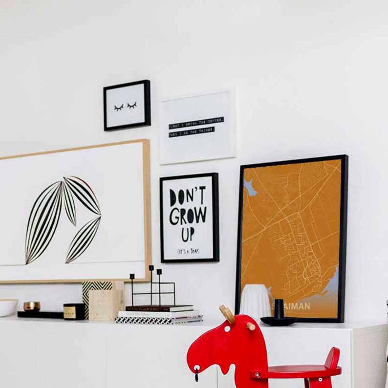 ASHAIMAN Ghana Map Poster Color Hometown City Print Modern | Etsy