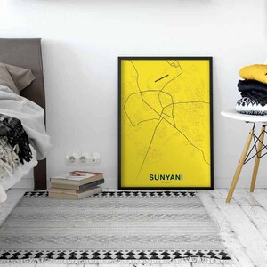 SUNYANII Ghana Map Poster Color Hometown City Print Modern Home Decor ...
