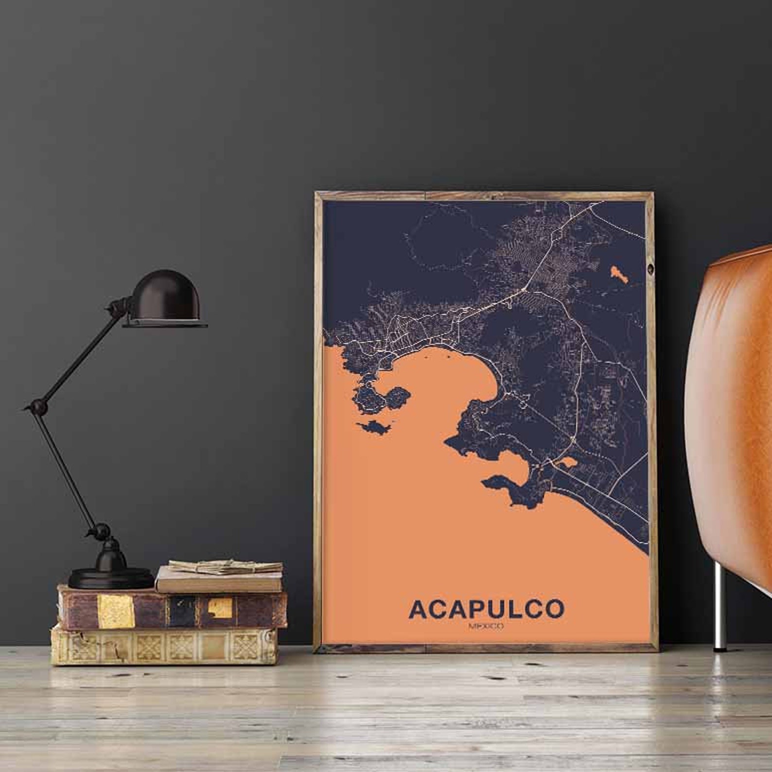 ACAPULCO Mexico Poster Color Hometown City Print Modern Home | Etsy