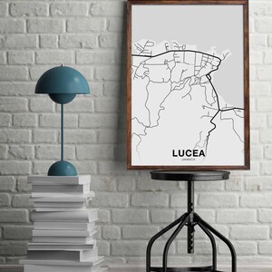 LUCEA Jamaica Map Poster Black White Hometown City Print Modern Home ...