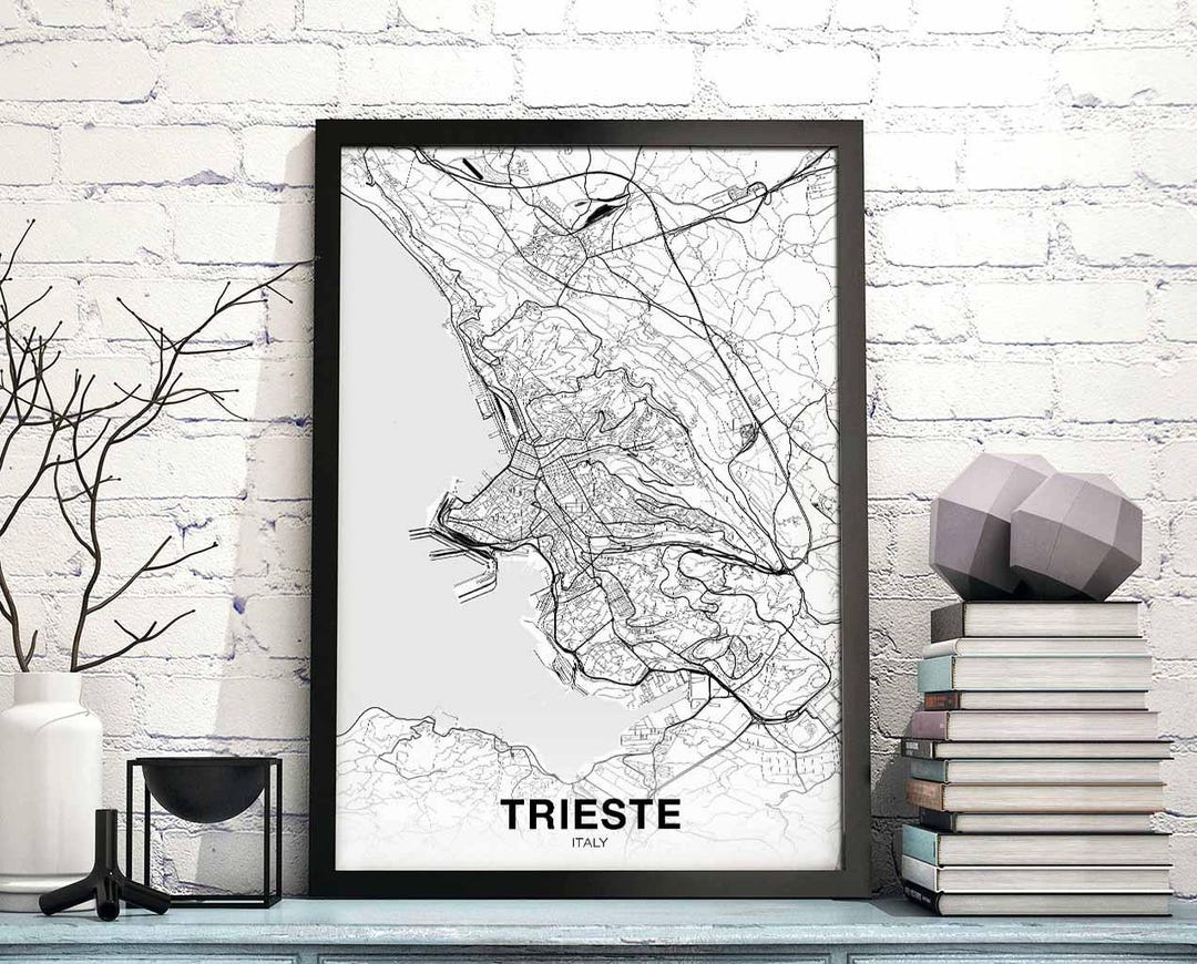 TRIESTE Italy Map Poster Hometown City Print Modern Home Decor Office ...