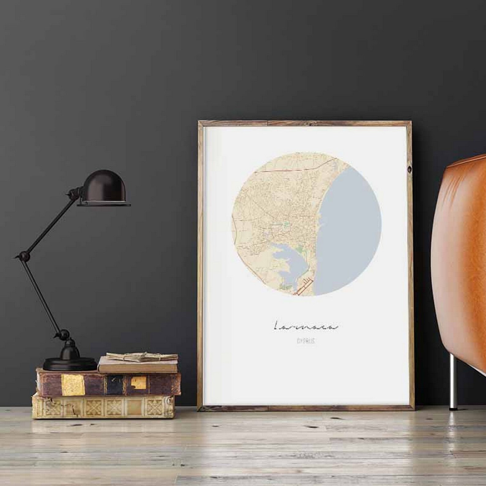 LARNACA Cyprus Map Poster Wall Decor Design Modern Minimal Nordic ...