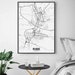 RIBE Denmark Map Poster Hometown City Print Modern Home Decor - Etsy