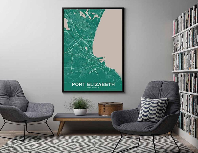 PORT ELIZABETH South Africa Poster Color Hometown City Print - Etsy