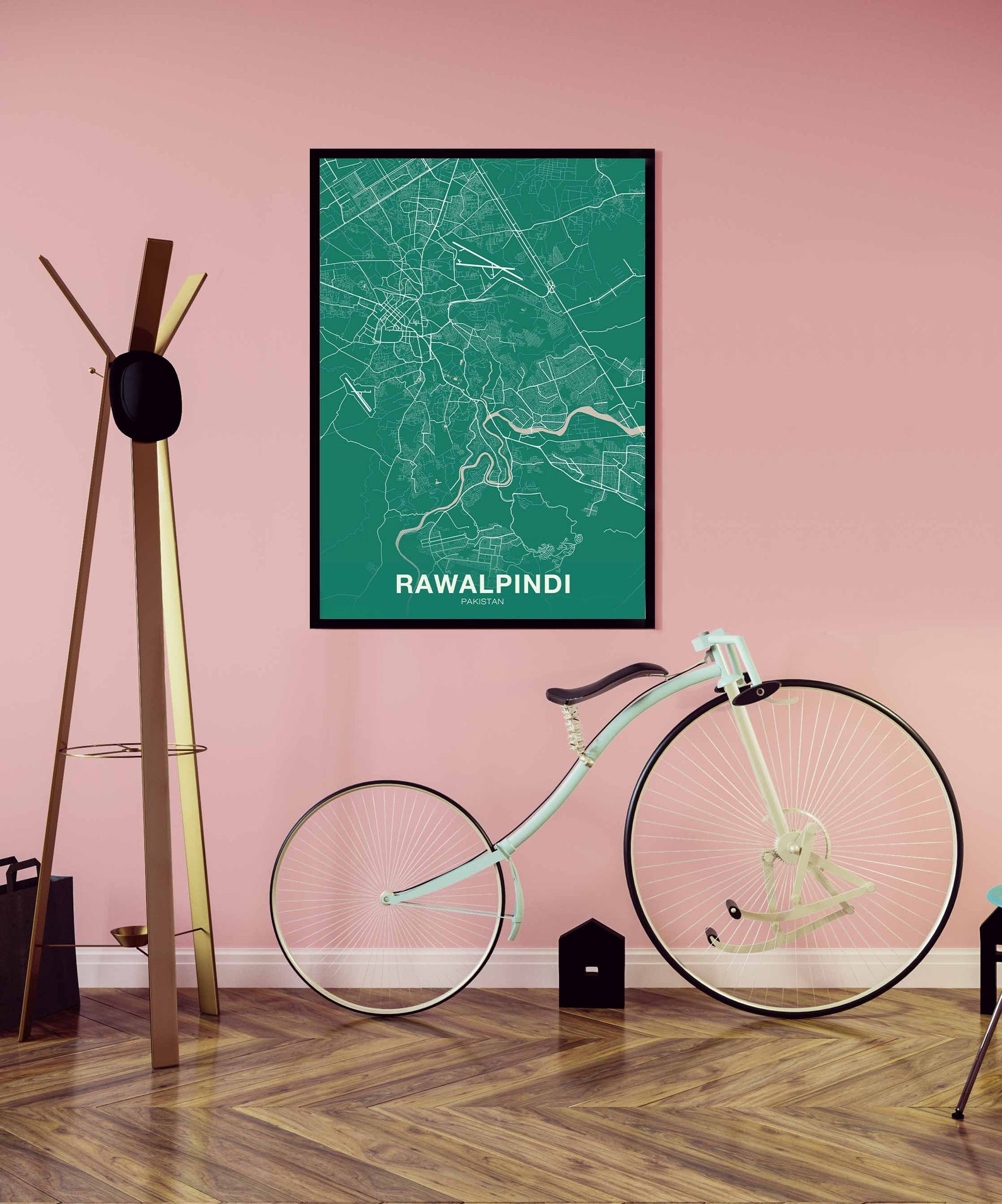 RAWALPINDI Pakistan Map Poster Color Hometown City Print - Etsy