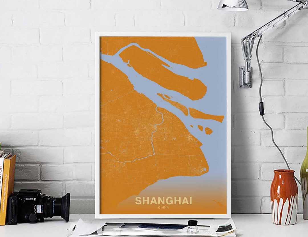 SHANGHAI China Poster Color Hometown City Print Modern Home Decor ...