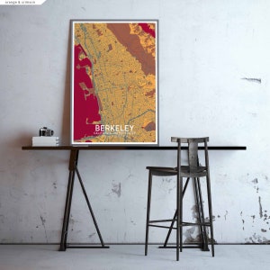 BERKELEY California USA Map Poster Black White Hometown City Print ...