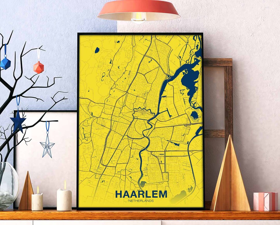 HAARLEM Netherlands Map Poster Color Hometown City Print Modern Home ...