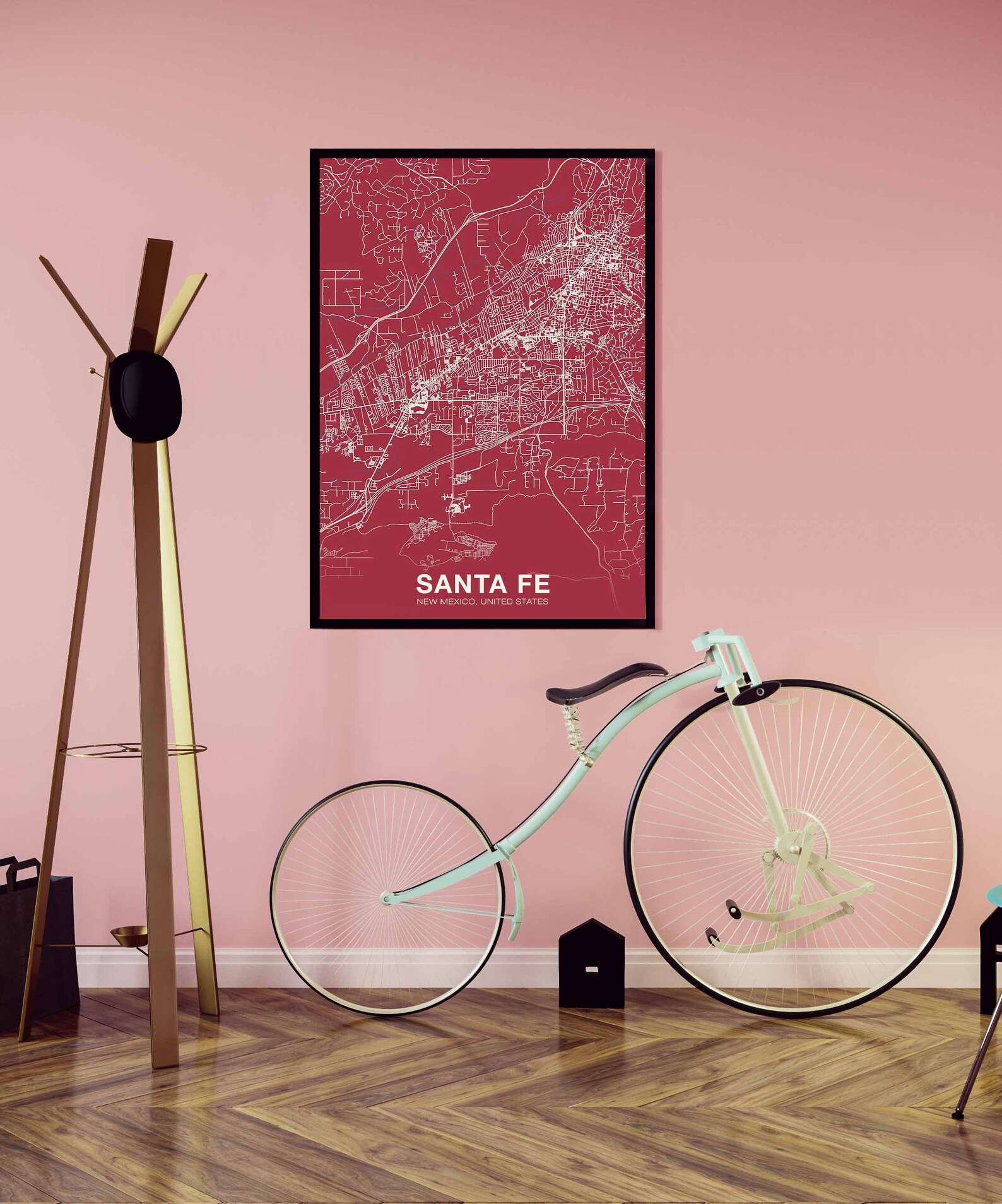 SANTA FE New Mexico NM Usa Poster Color Hometown City Print Modern Home ...