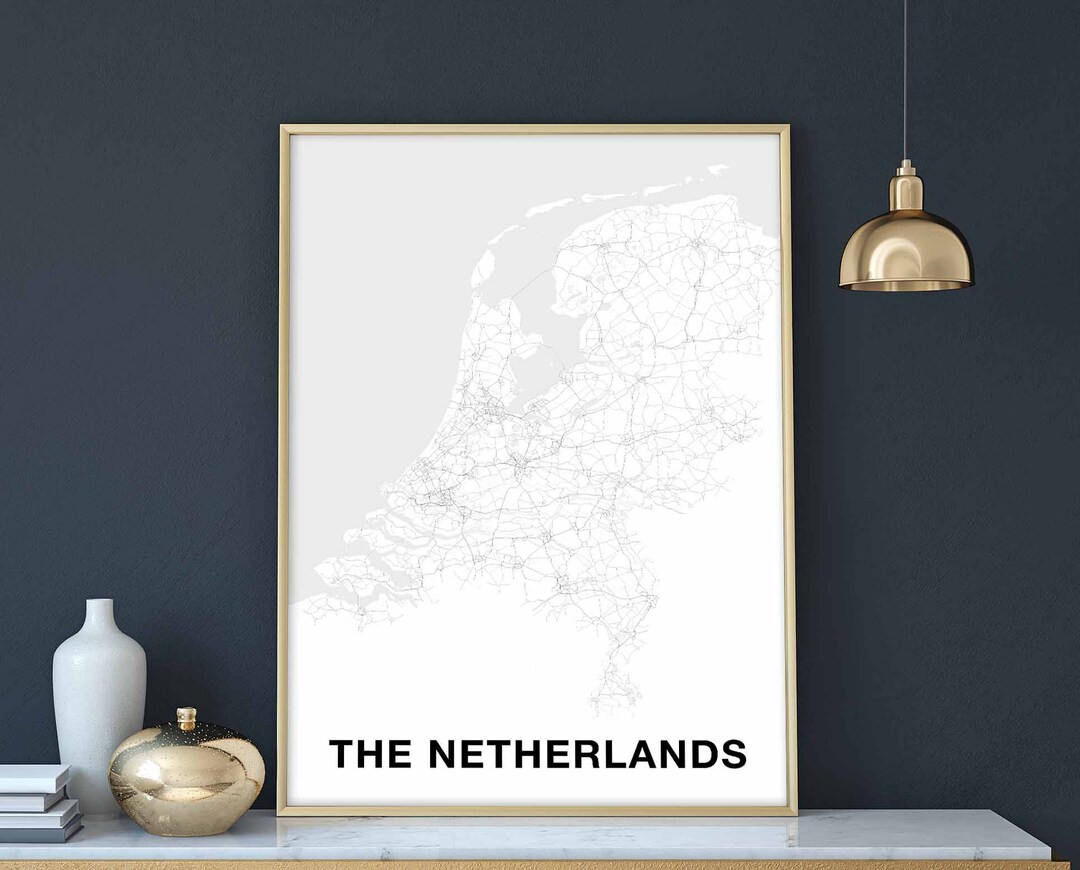 NETHERLANDS Map Poster Hometown City Print Modern Home Decor Office ...