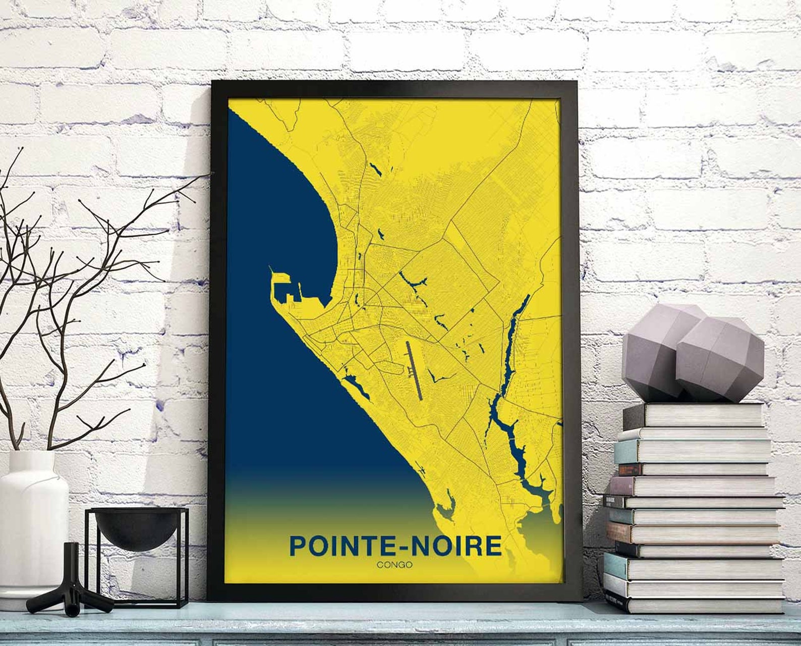POINTE-NOIRE Congo Map Poster Color Hometown City Print Modern - Etsy