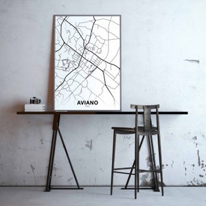 AVIANO Italy Map Poster Hometown City Print Modern Home Decor Office ...
