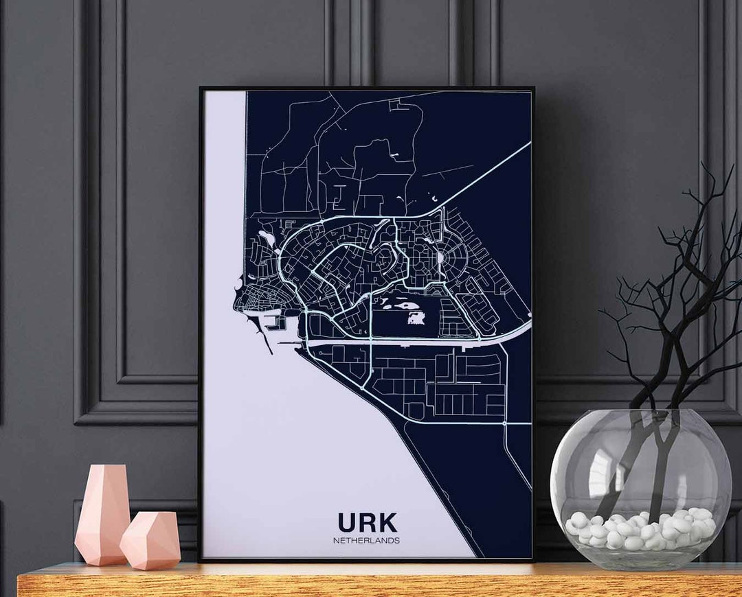 URK Netherlands Map Poster Color Hometown City Print Modern Home Decor ...