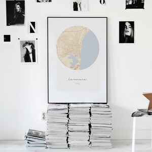 LARNACA Cyprus Map Poster Wall Decor Design Modern Minimal Nordic ...