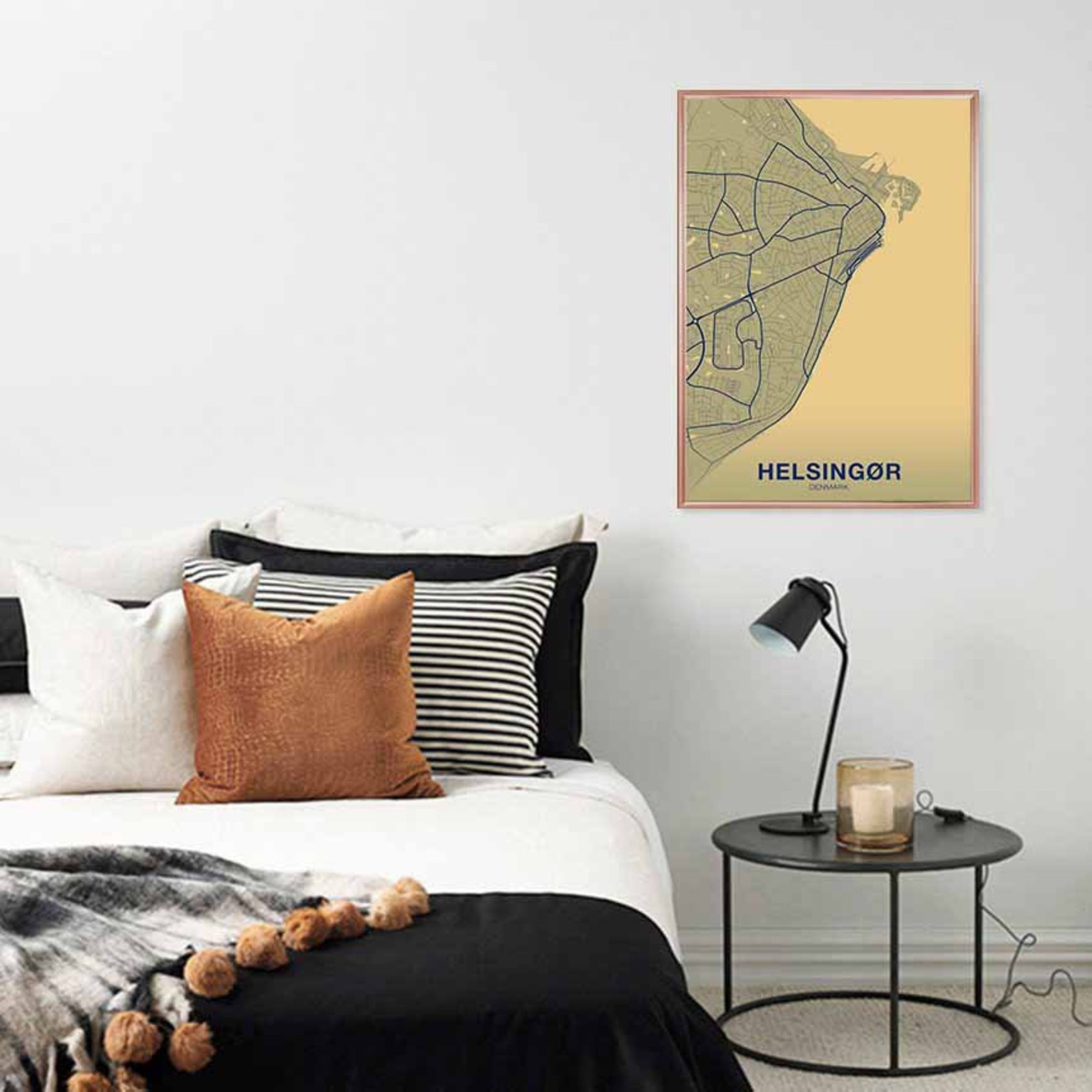 HELSINGOR Denmark Map Poster Color Hometown City Print Modern - Etsy