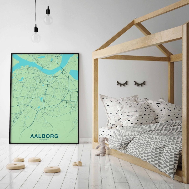 AALBORG Denmark Poster Color Hometown City Print Modern Home - Etsy