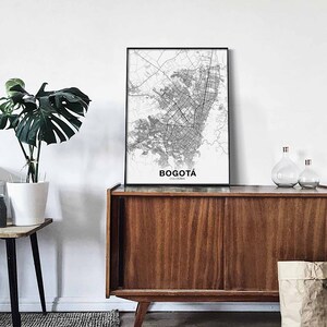 BOGOTA Colombia Map Poster Hometown City Print Modern Home Decor Office ...