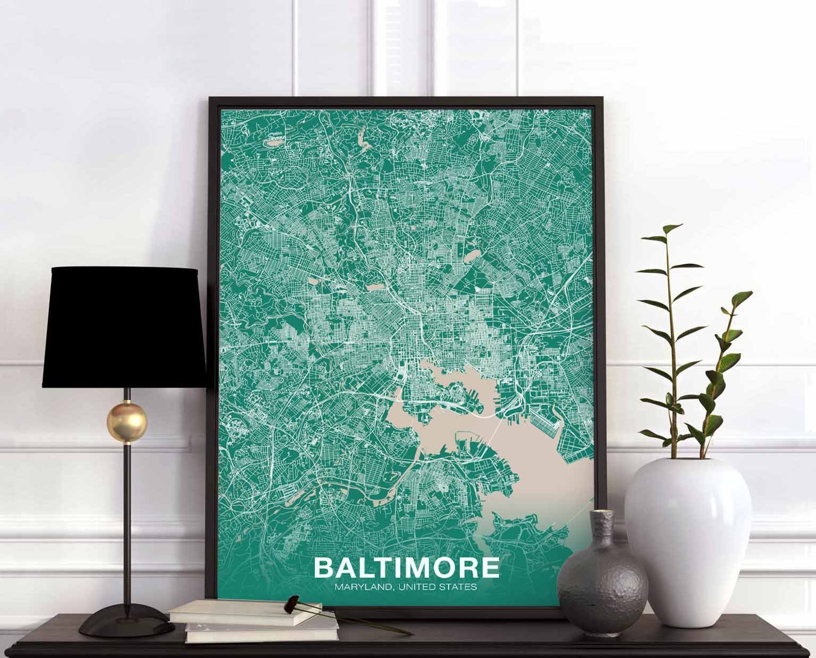 BALTIMORE Maryland MD US Map Poster Color Hometown City Print | Etsy