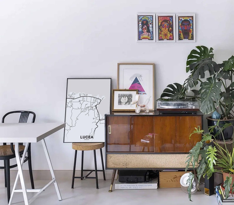 LUCEA Jamaica Map Poster Black White Hometown City Print | Etsy