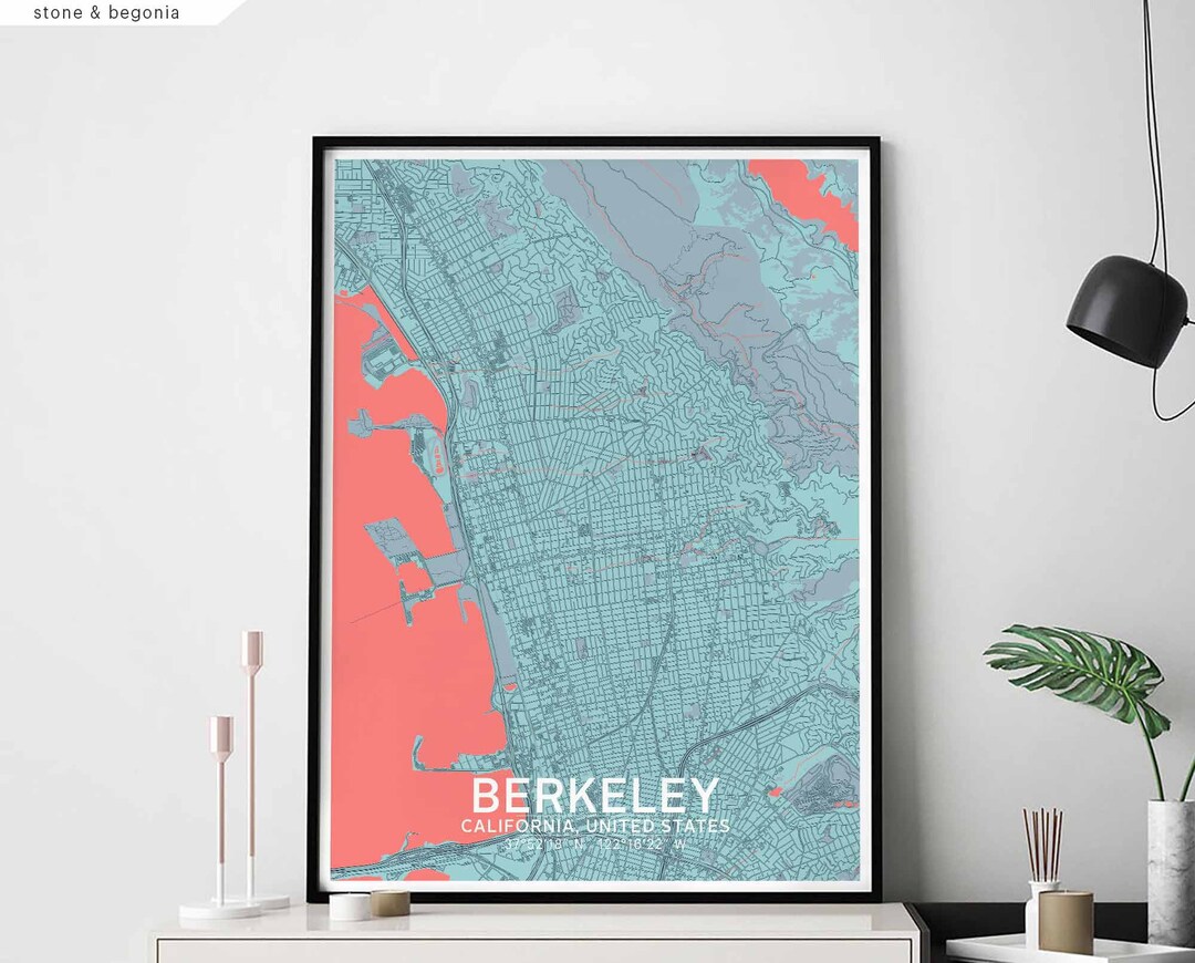 BERKELEY California USA Map Poster Black White Hometown City Print ...
