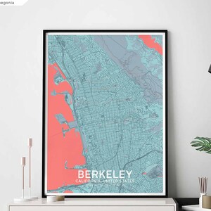 BERKELEY California USA Map Poster Black White Hometown City Print ...