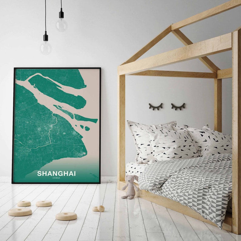 SHANGHAI China Poster Color Hometown City Print Modern Home Decor ...