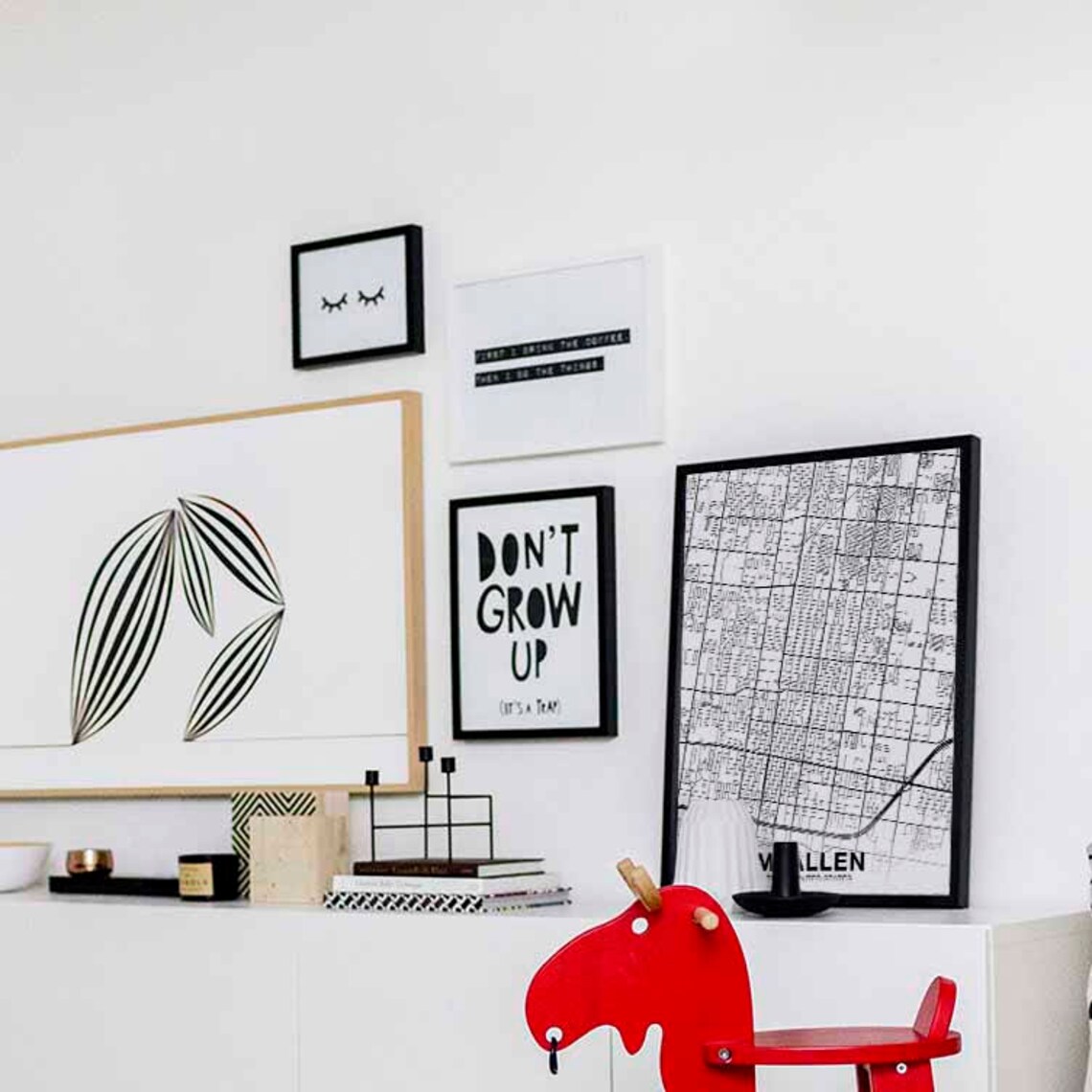 Mcallen Texas TX USA Map Poster Black White Hometown City Print Modern ...