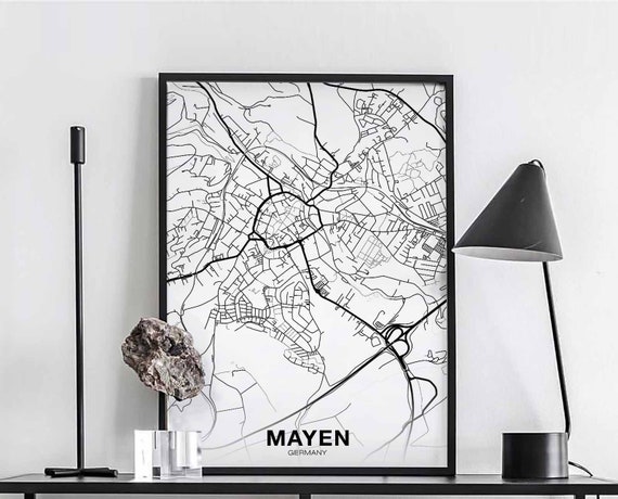 MAYEN Germany Map Poster Hometown City Print Modern Home Decor | Etsy