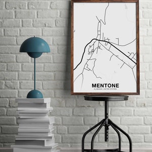 MENTONE Alabama AL USA Map Poster Black White Hometown City Print ...